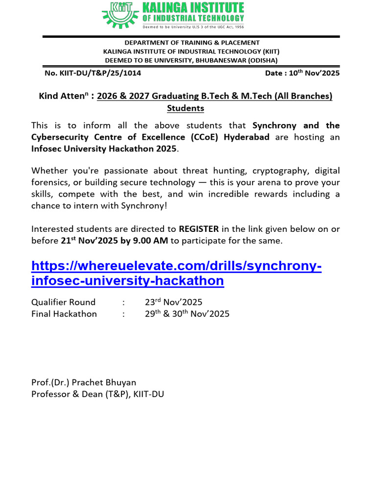 Synchrony Infosec Hackathon 2025 | PDF