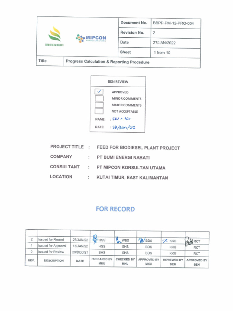 BBPP-PM-12-PRO-004 - R2 Progress Calculation & Reporting Procedure (For ...