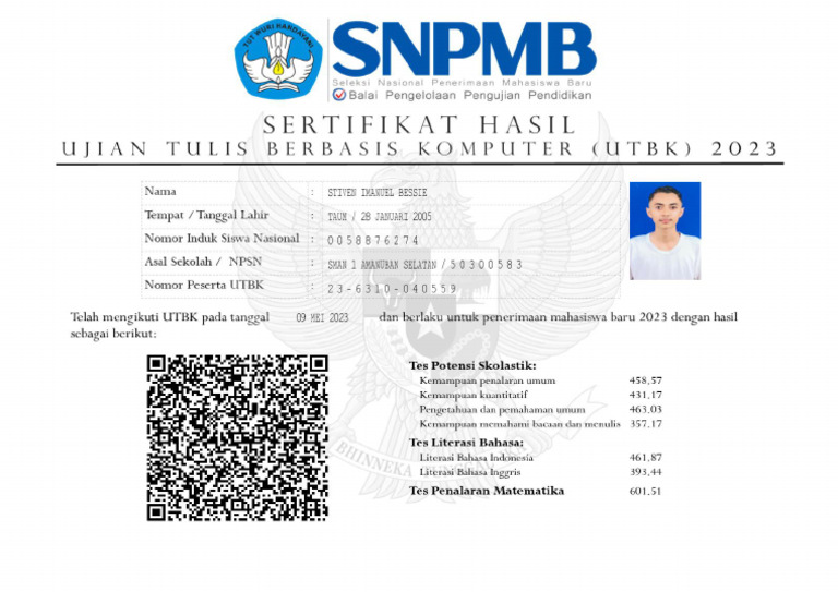 Hasil UTBK | PDF