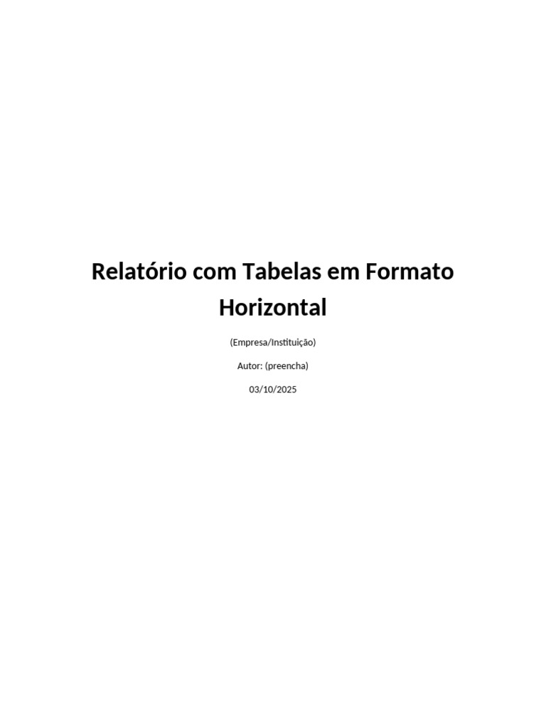 Tabelas Horizontais no Word com Python | PDF