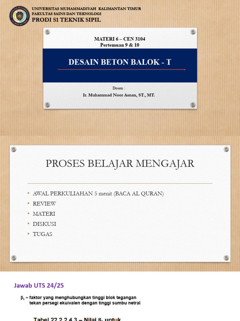 Balok-Pelat 6 Desain Balok T-25 | PDF