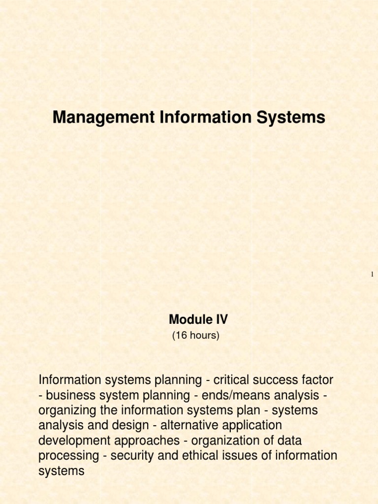 MIS Slides Module 4 | PDF | Software Development | Information Security
