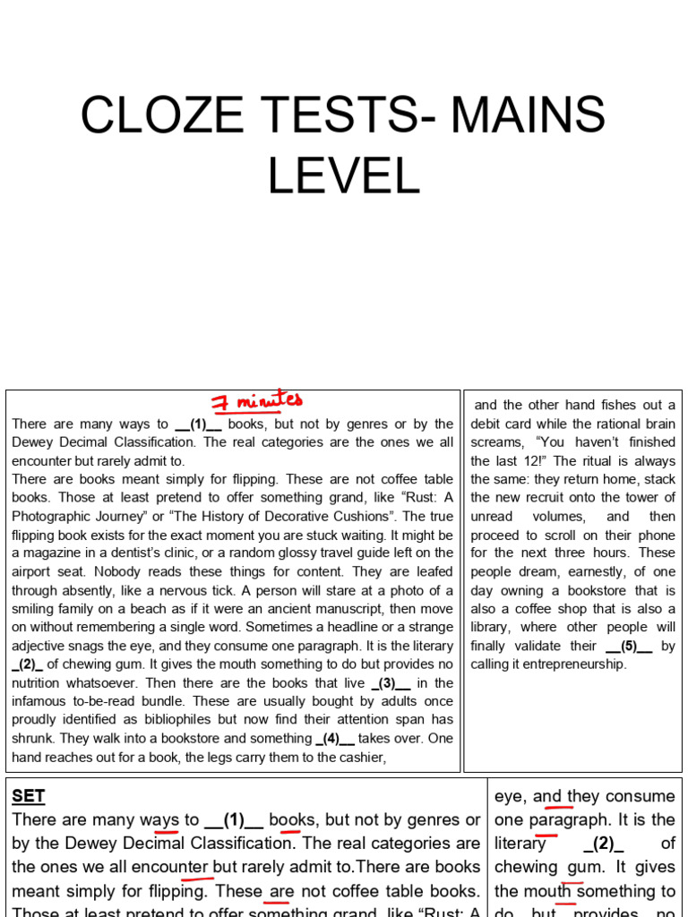 New Pattern Cloze Test-2 With Annotation 11th Nov | PDF | Migrant ...
