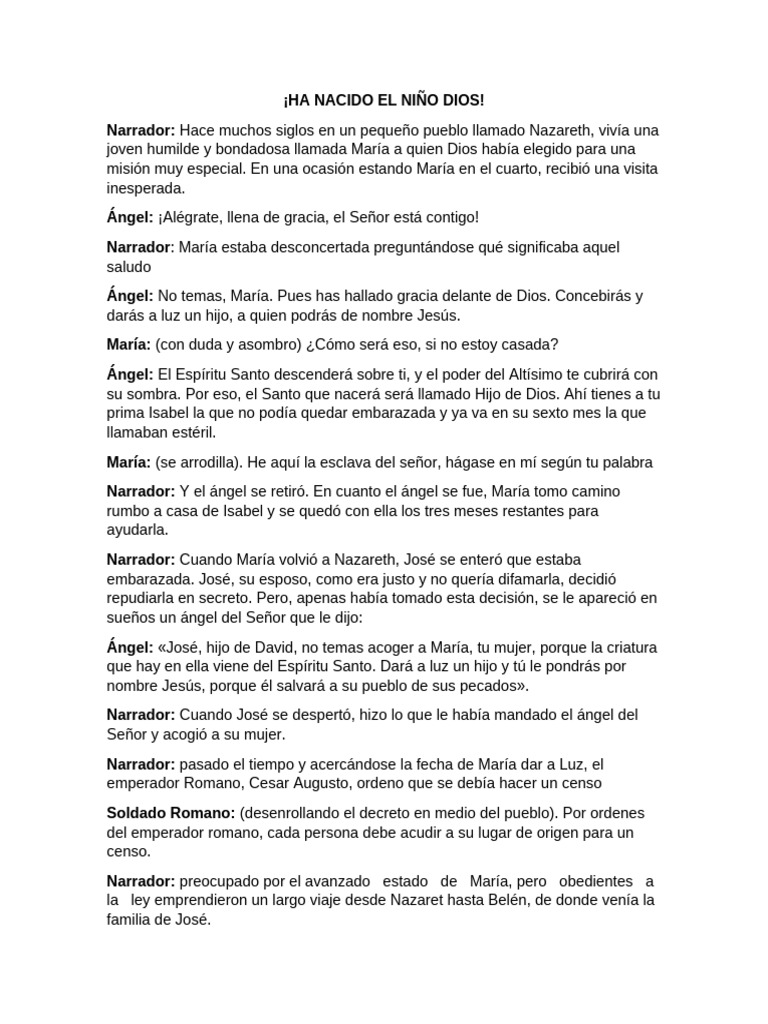 Nacimiento de Jesús: La Historia Sagrada | PDF | María, madre de Jesús ...