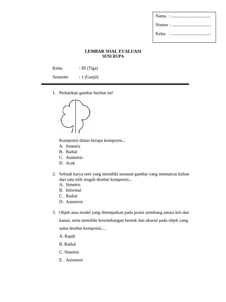 Lembar Soal Evaluasi | PDF