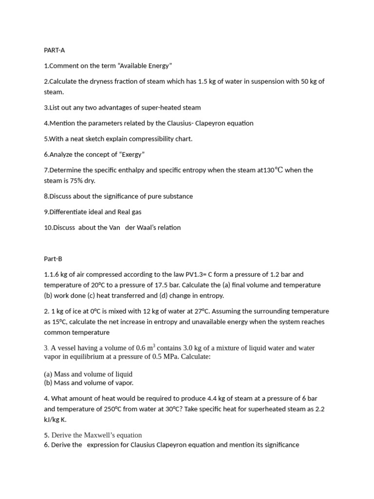 Thermodynamics Concepts and Calculations | PDF | Heat | Entropy