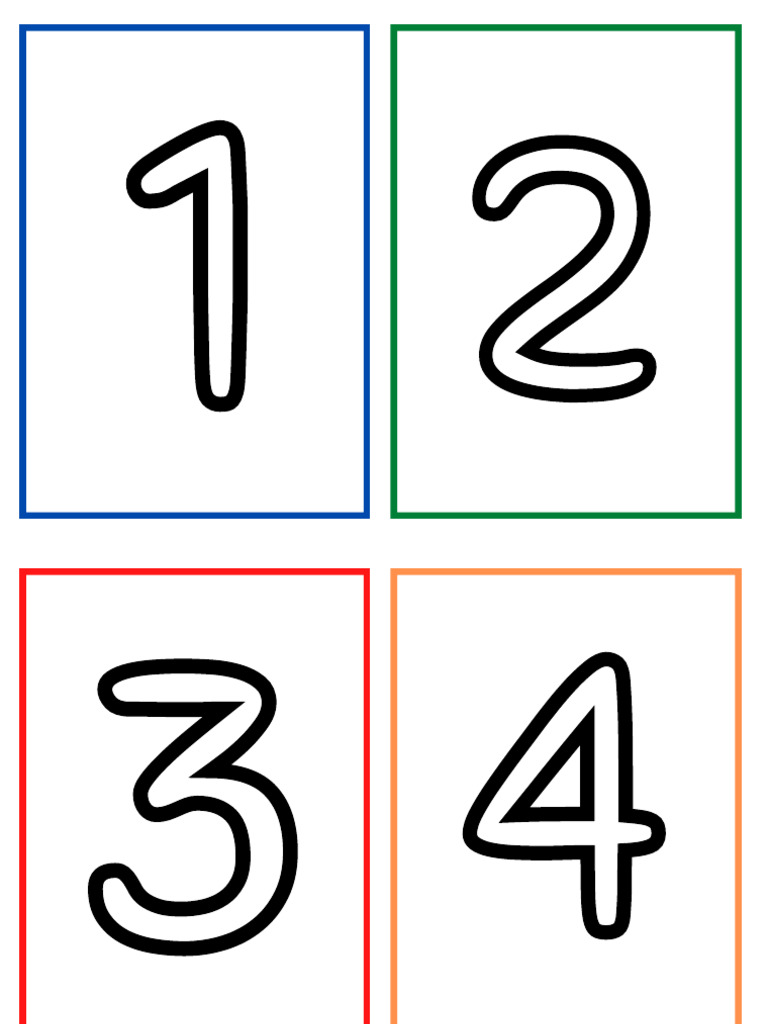 Colorful Simple Numbers 1 - 20 With Words Flashcards PDF | PDF