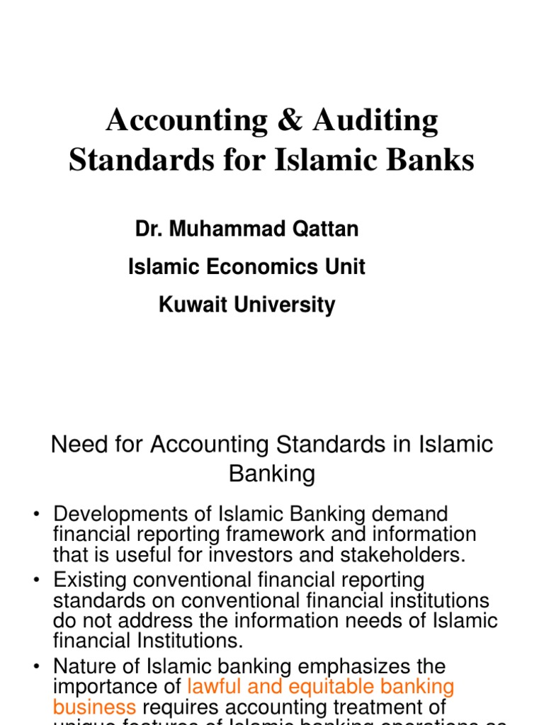 Accounting Standards for Islamic Banks | Islamic Banking And Finance ...