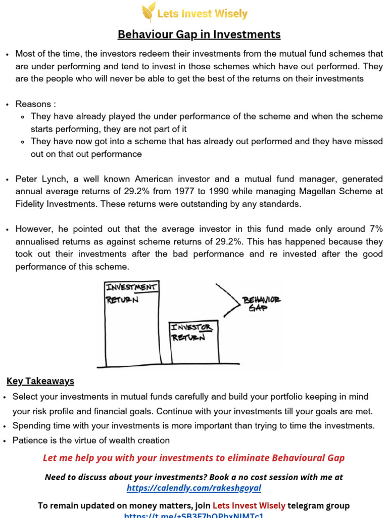 Understanding the Behaviour Gap in Investments | PDF