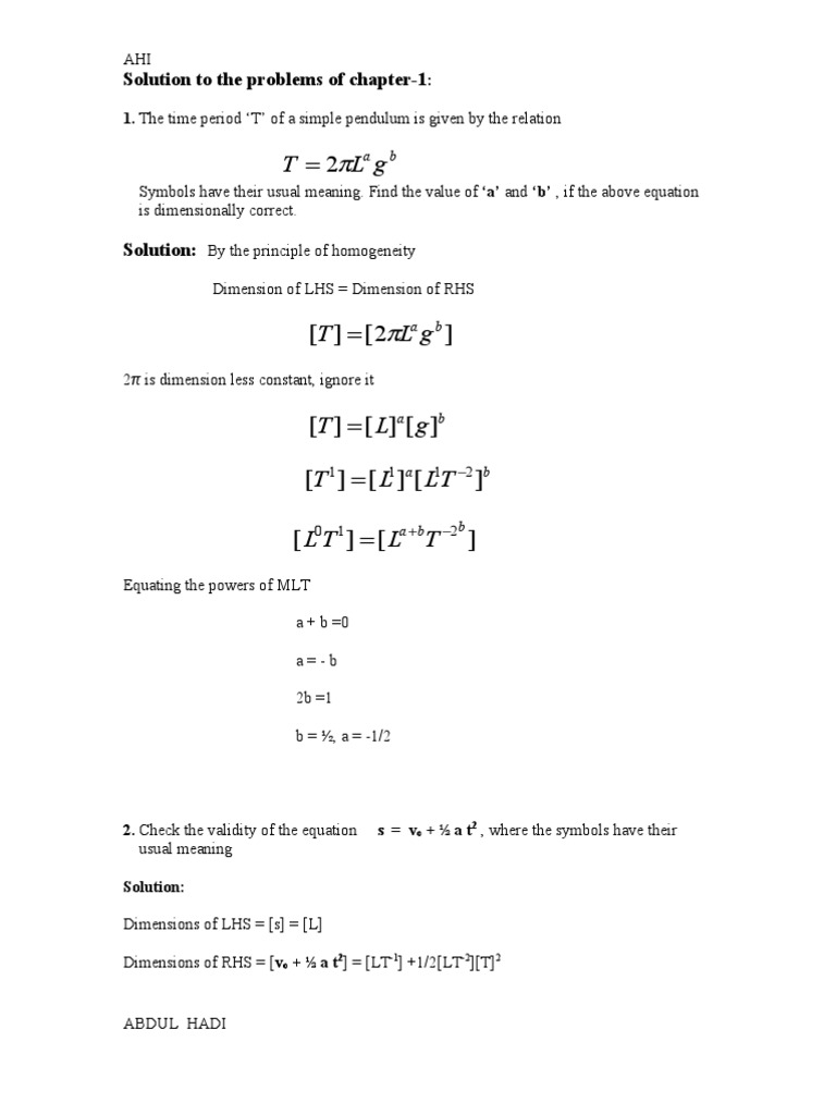 Dimensional Analysis of Physics Equations | PDF | Soft Matter | Mechanics