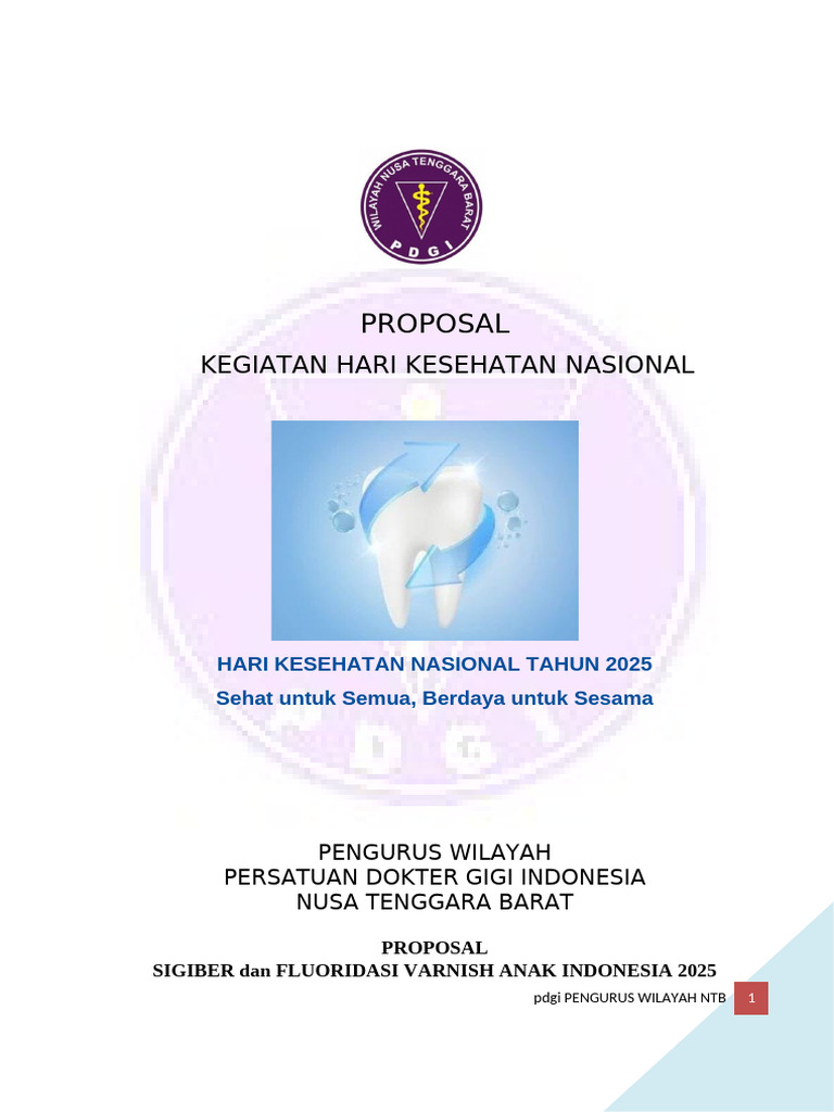 Proposal HKN Sigiber Dan Fluoridasi Varnish Fluor PENGWIL NTB 2025 | PDF