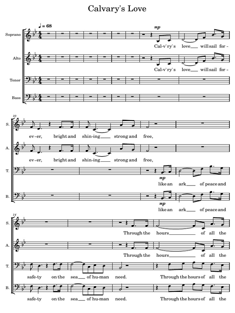 Calvarys Love SATB | PDF | Musical Compositions | Classical Music