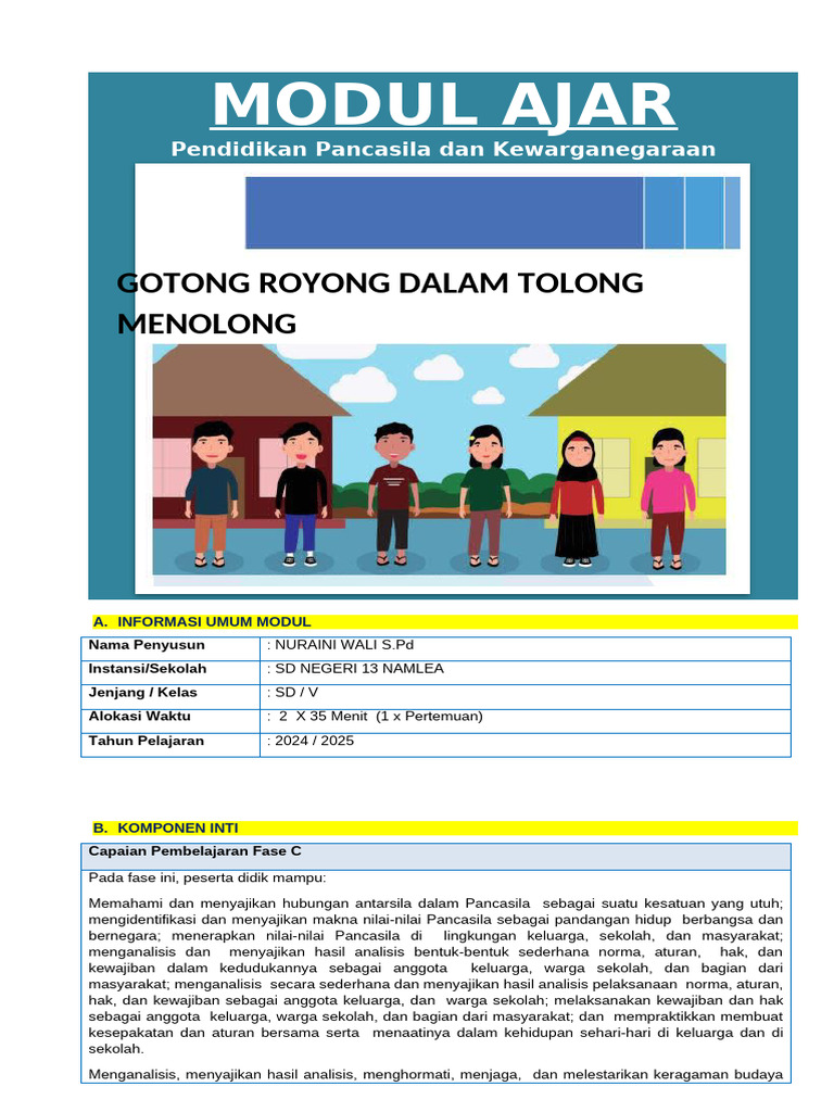 Modul Ajar PPKN PMM | PDF
