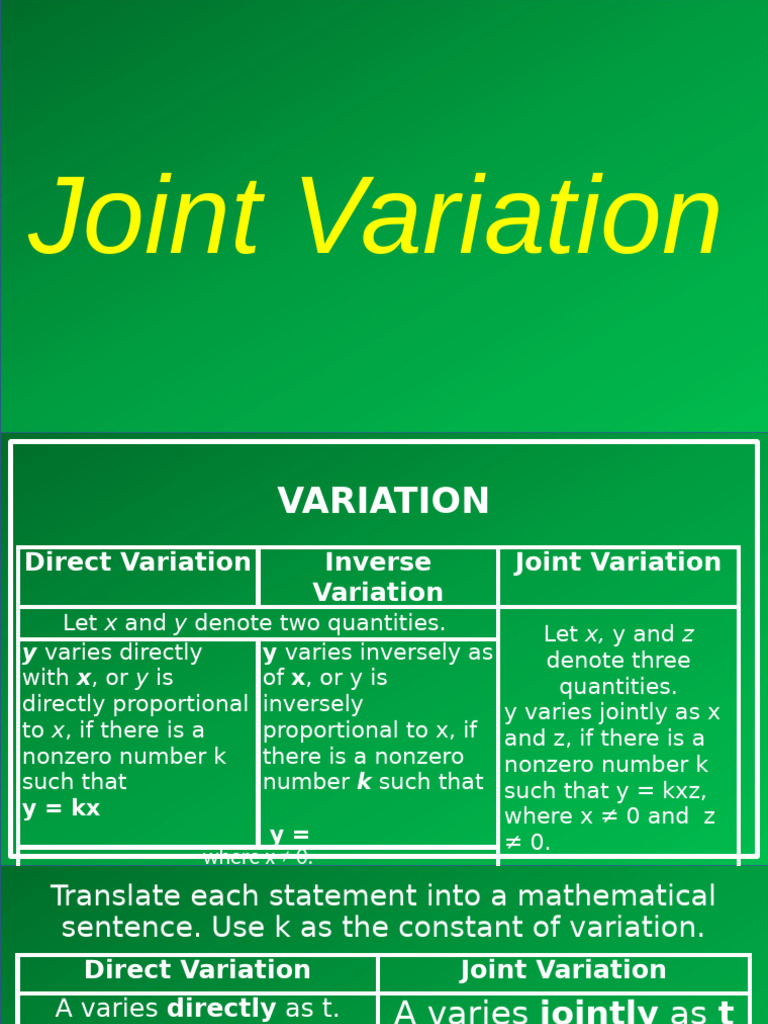 Q2 Day-12 G9 MATH Joint-Variations | PDF | Area | Length