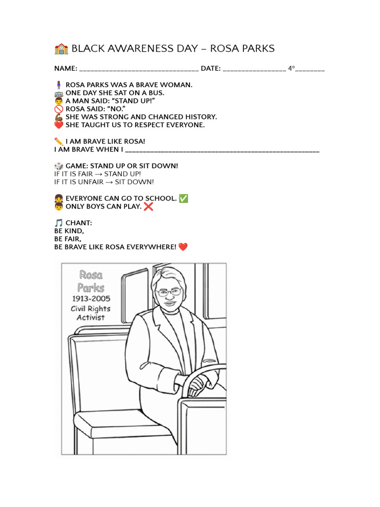 ROSA PARKS - Worksheet - Print | PDF