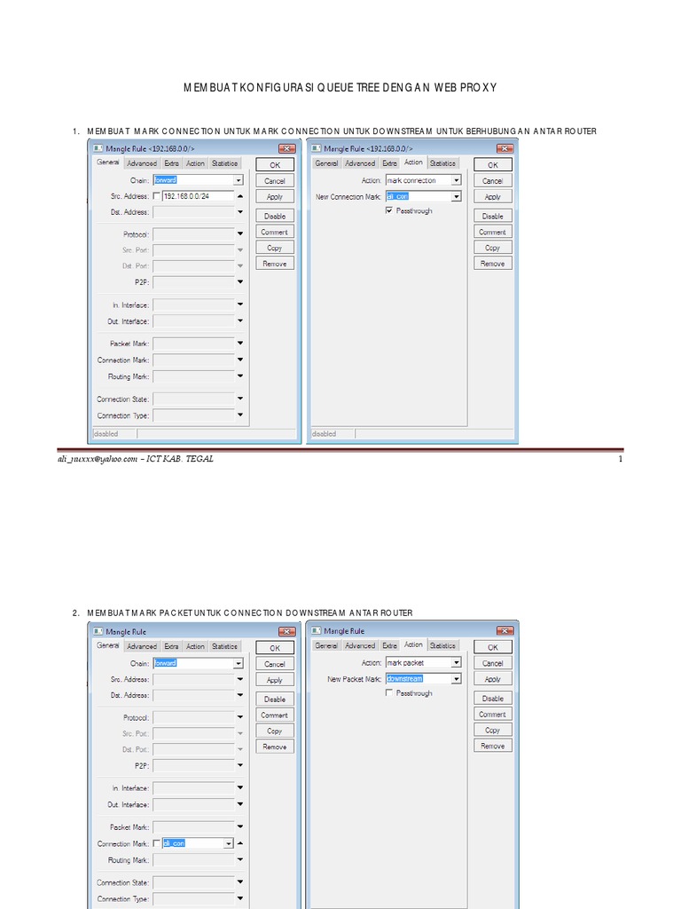 Membuat Konfigurasi Queue Tree Dengan Web Proxy | PDF