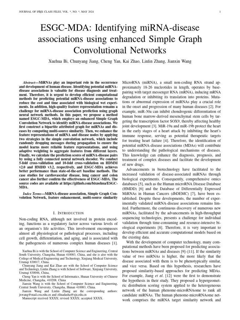24 - ESGC-MDA - Identifying MiRNA-disease Associations Using Enhanced ...