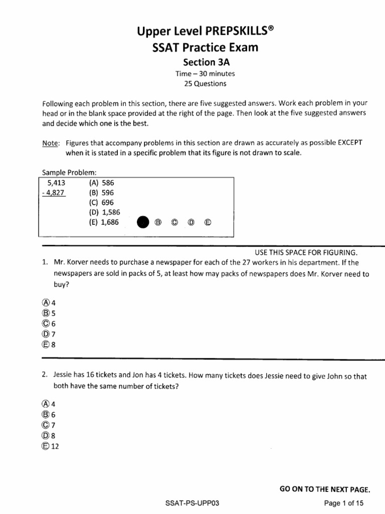 Ssat PS Upp03 | PDF
