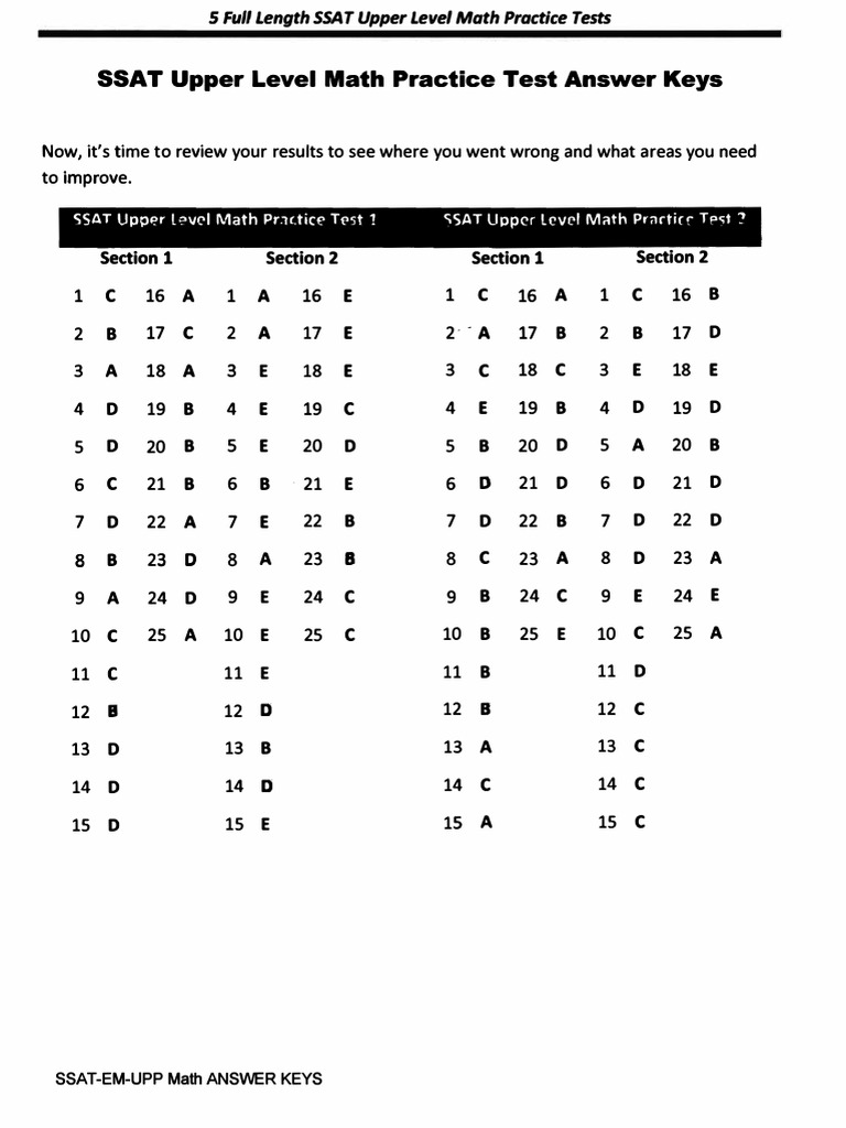 SSAT Upper Level Math Practice Tests | PDF | Standardized Tests | Tests