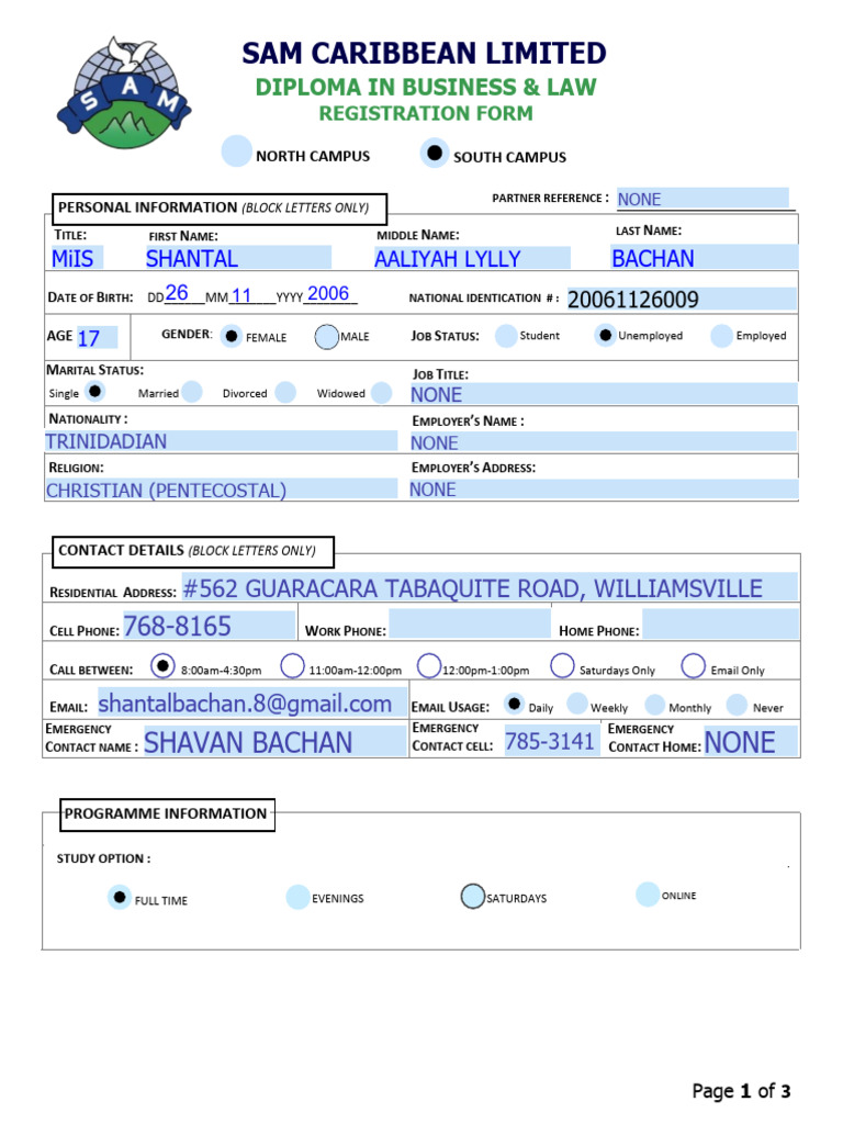 Diploma in Business & Law Registration Form-2024 | PDF | Tax Refund