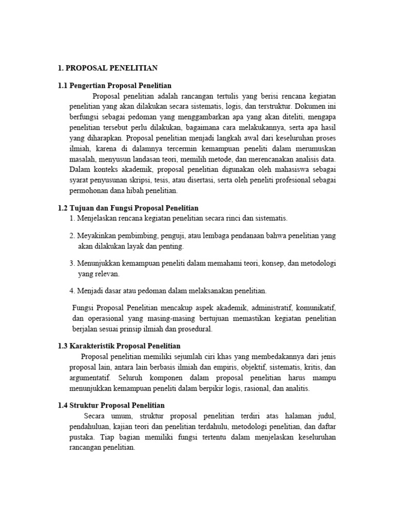 Proposal Penelitian Dan Proposal Kegiatan | PDF