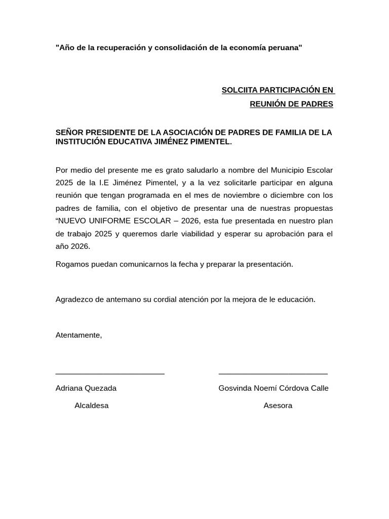 Oficio a APAFA | PDF