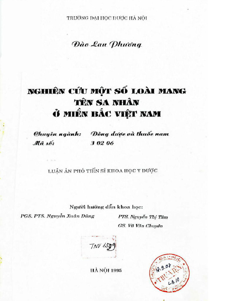 (123doc) Nghien Cuu Mot So Loai Mang Ten Sa Nhan o Mien Bac Viet Nam | PDF