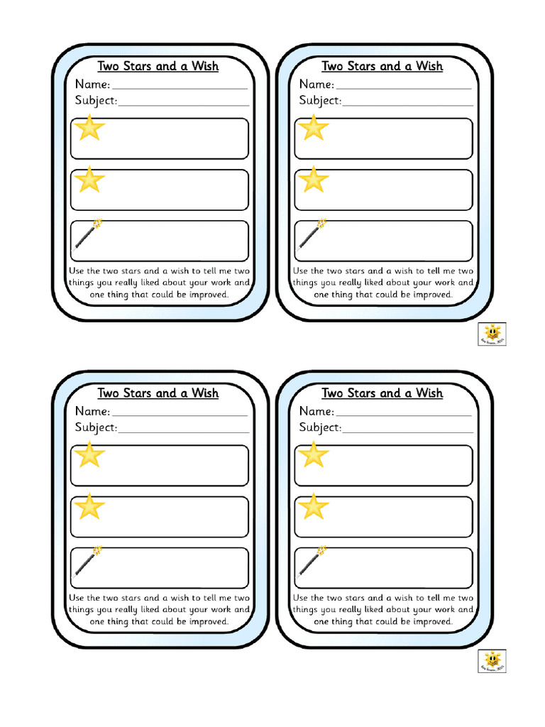 2G A NIGHT OUT 2 Stars and 1 Wish Template | PDF