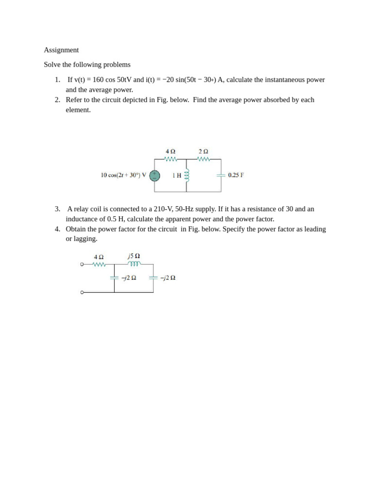 Power Calculations in Electrical Circuits | PDF