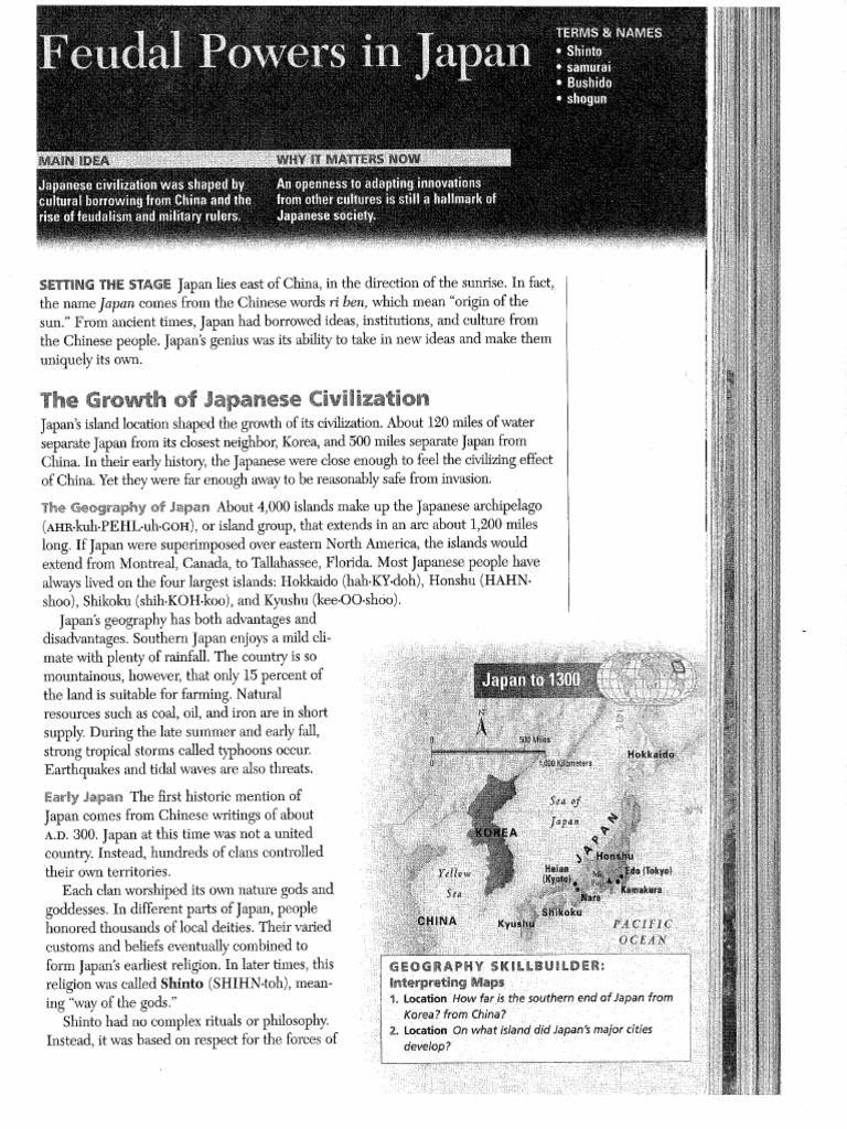 Heian Japan - Feudalism Reading | PDF | Shogun | Japan