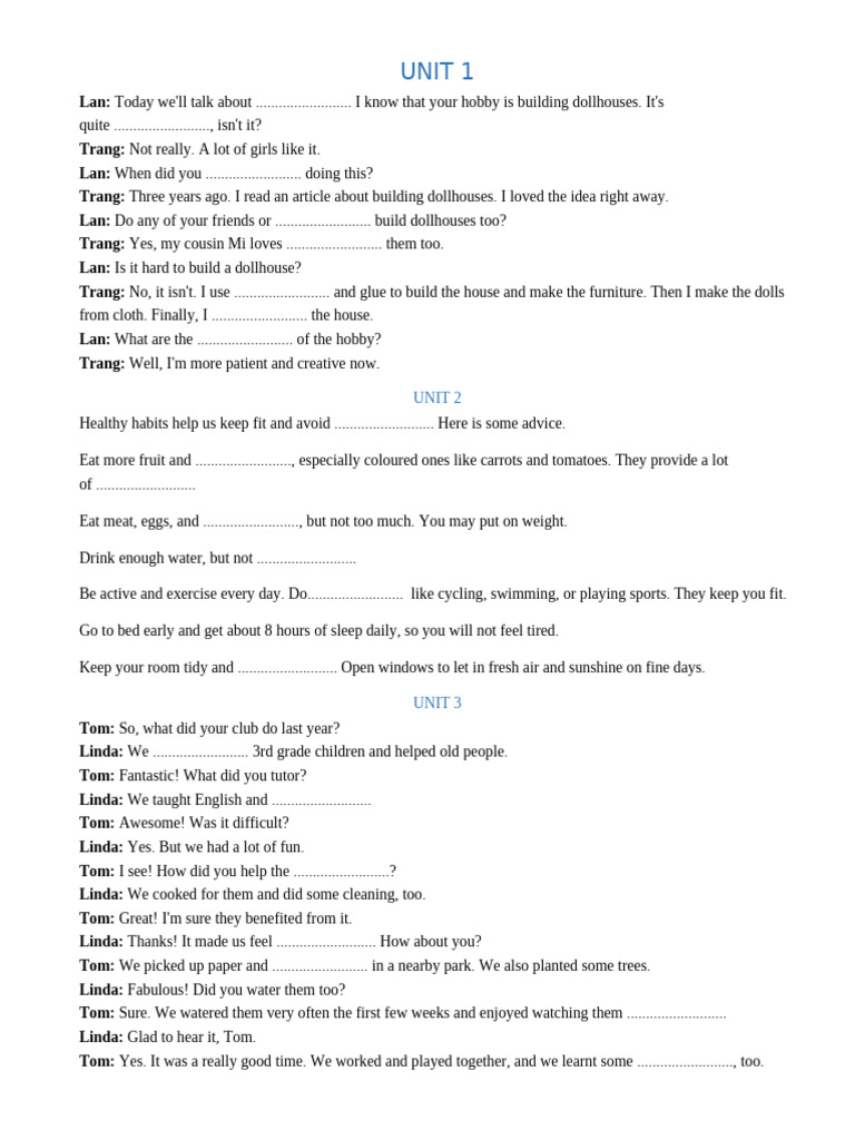 FILE NGHE 1 - 6 | PDF | Lunch | Meal