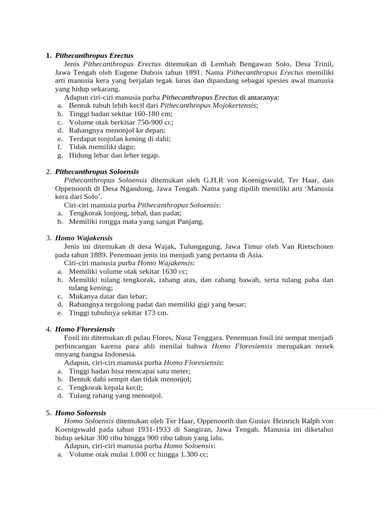 Pithecanthropus Erectus Sejarah X4 | PDF