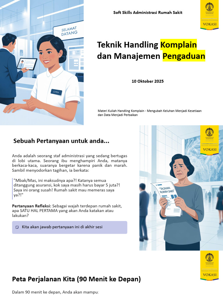 Handling Komplain Dan Management Pengaduan Rumah Sakit 10 Okt 2025 | PDF