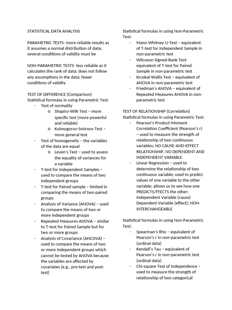 Statistical Data Analysis Techniques | PDF | Student's T Test ...