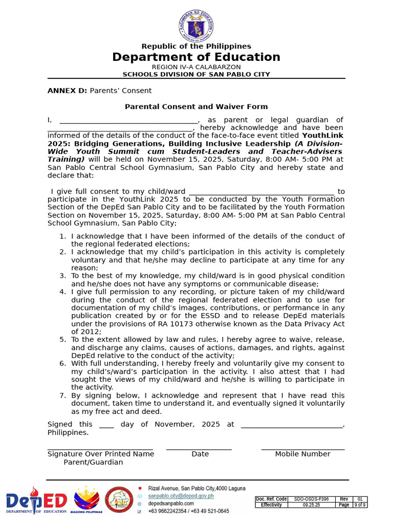 Parents Consent | PDF