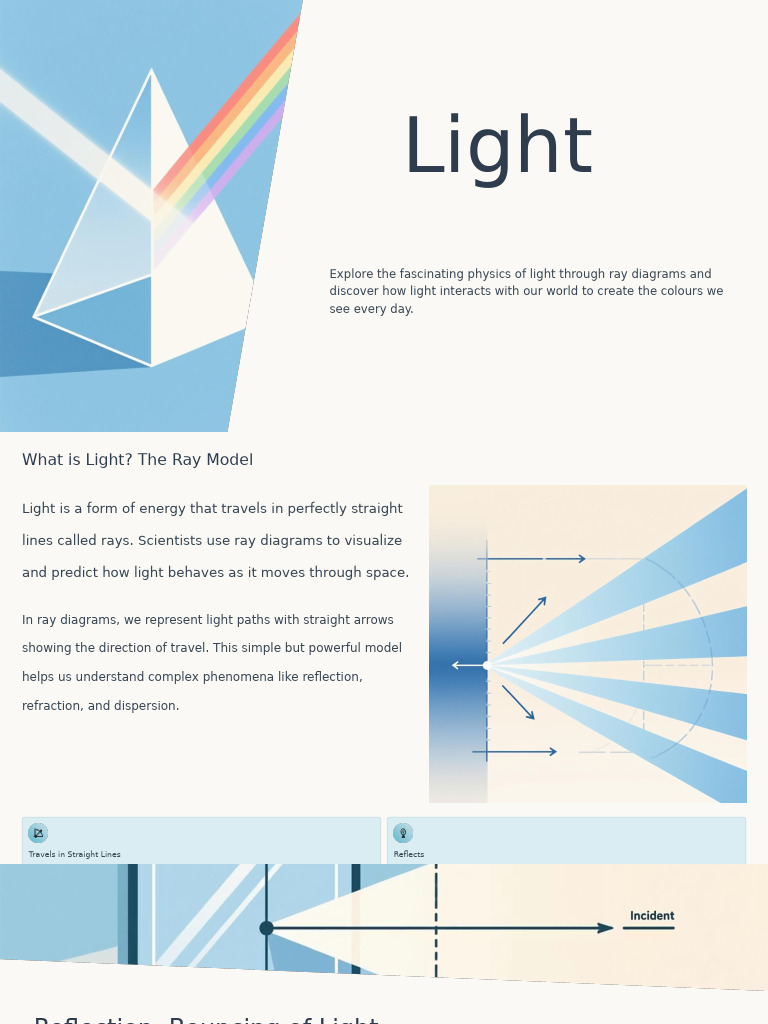 Understanding Light Reflection Refraction and Colours | PDF | Reflection (Physics) | Light