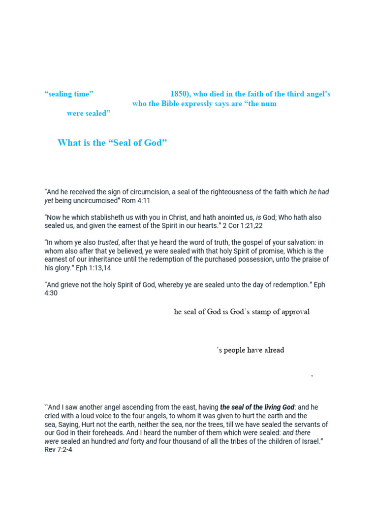 7 Seals of God | PDF | God In Christianity | Salvation