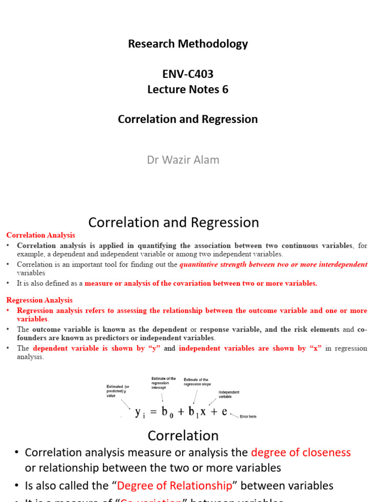 Lecture 6_Unit 2_Correlation and Regression | PDF | Statistical Analysis | Teaching Mathematics