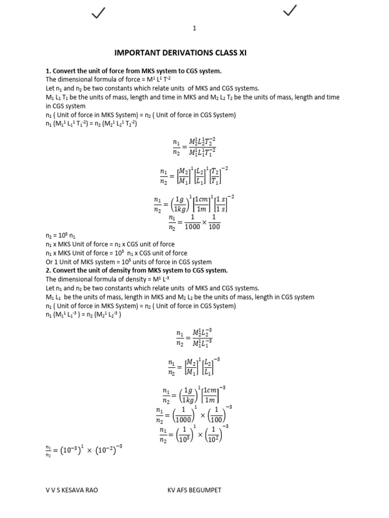Important Derivations | PDF | Momentum | Collision