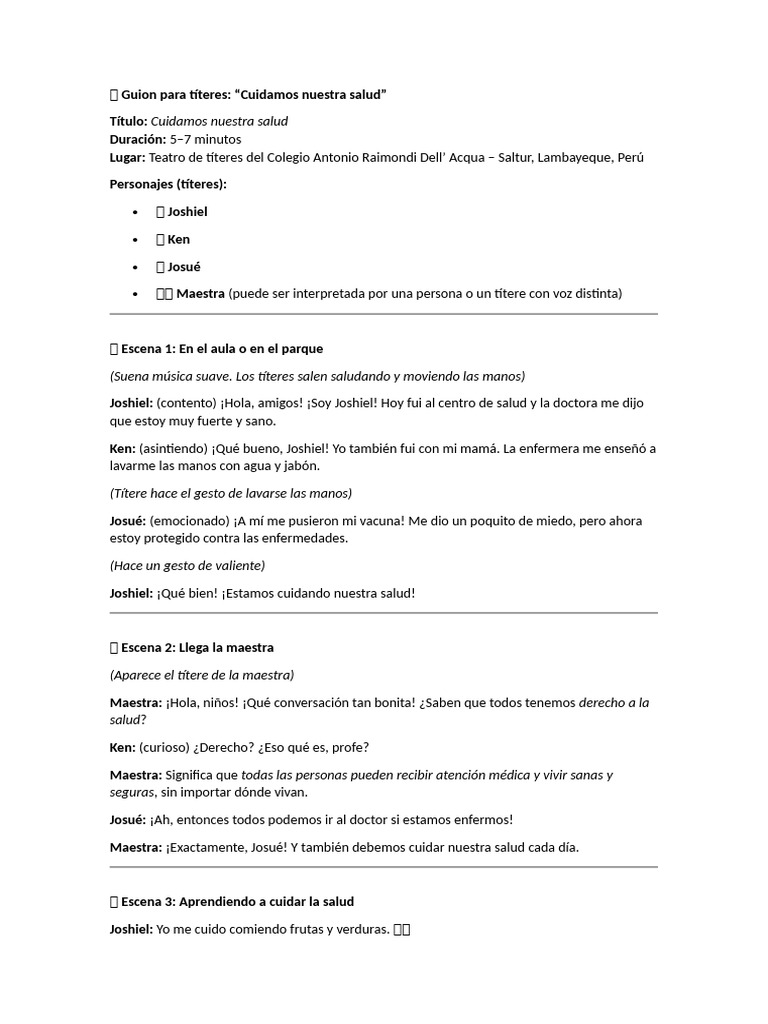 ? Guion Para Títeres | PDF