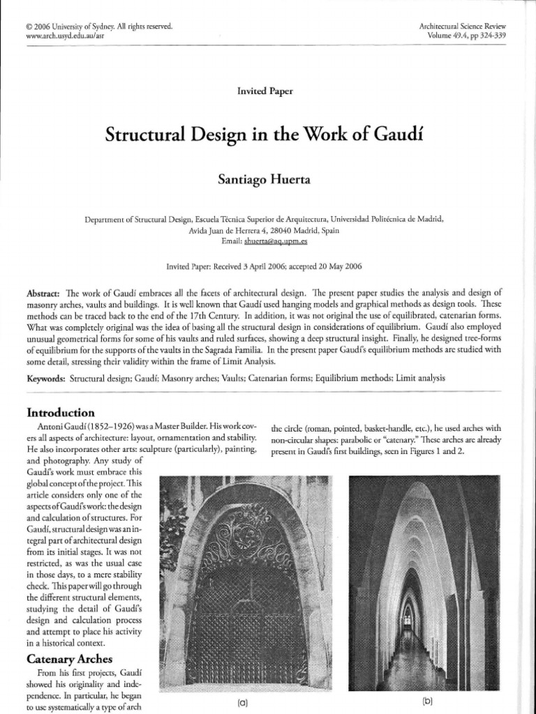 Gaudi's Structural Design Methods | PDF | Vault (Architecture) | Gothic ...