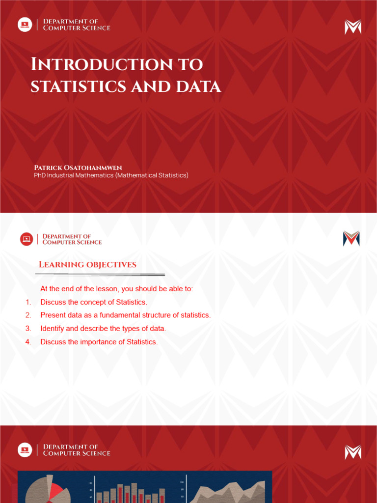 Introduction To Statistics and Data PDF | PDF | Statistics | Data