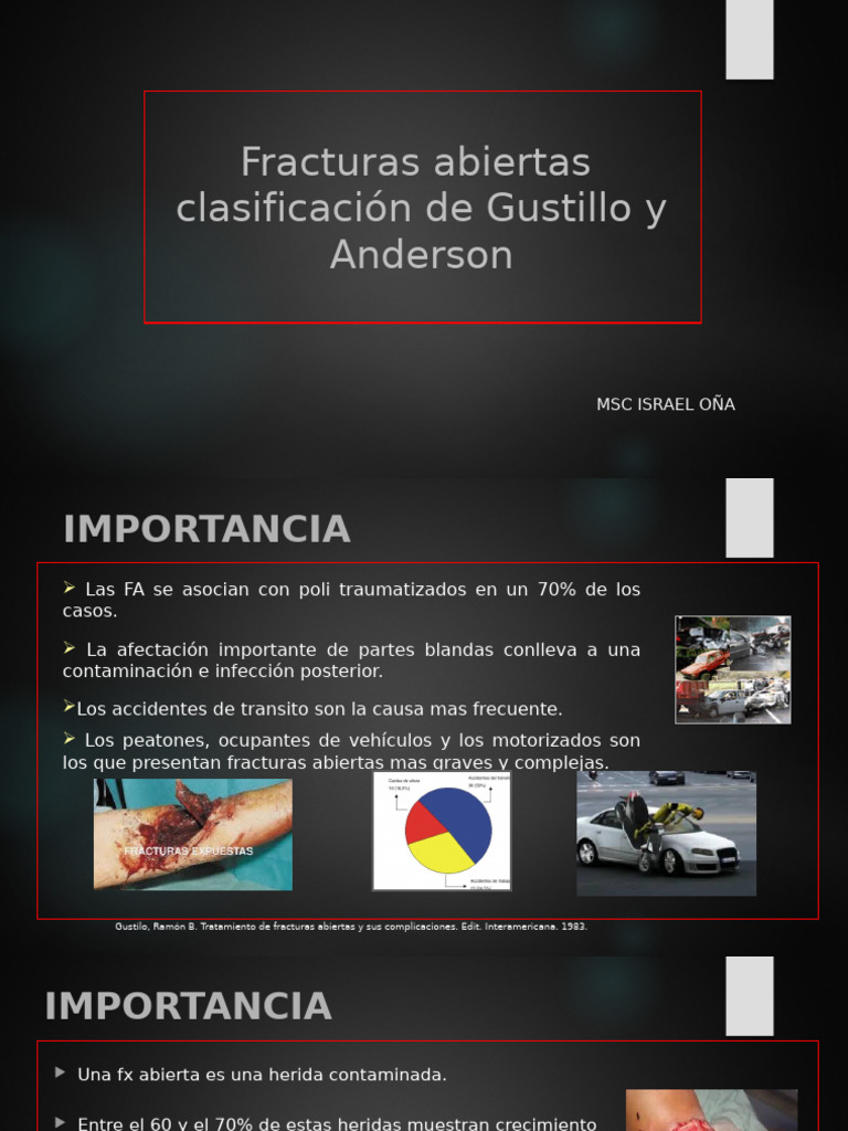 Fracturas Abiertas Gustilo y Anderson | PDF | Traumatologia ...