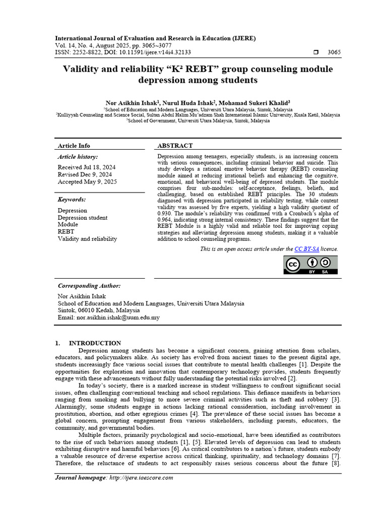 REBT Module for Student Depression Relief | PDF | Rational Emotive ...