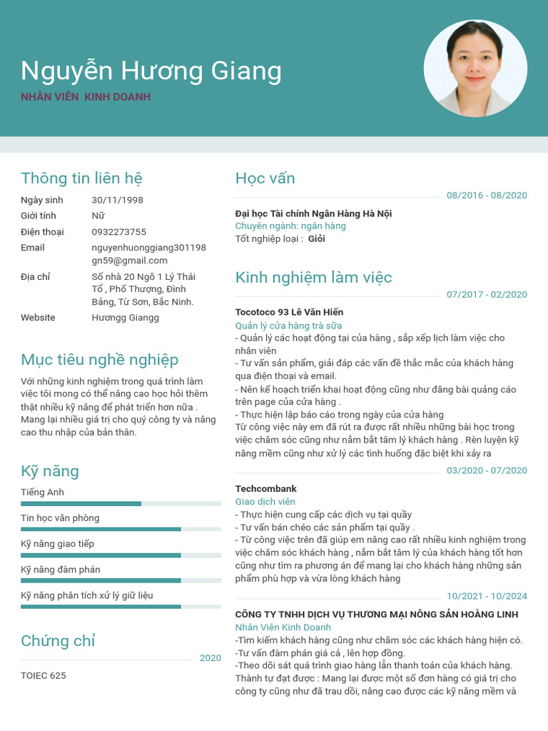 Nguyen Huong Giang CV2025 | PDF