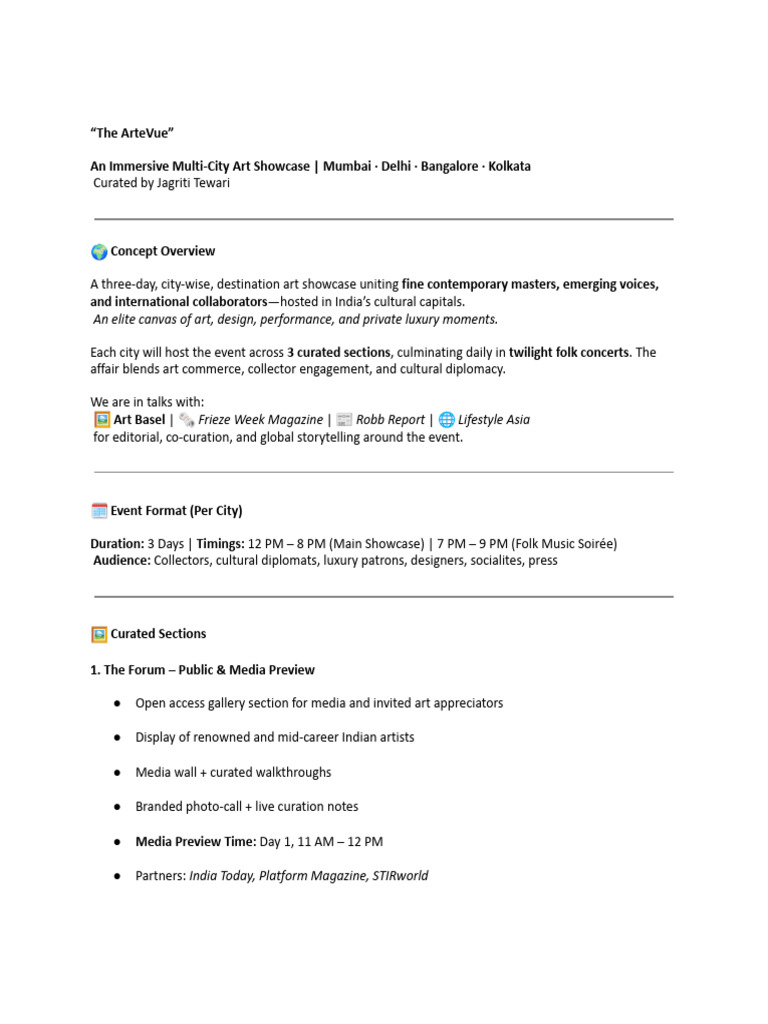 “the ArteVue” Proposal Draft | PDF | The Arts