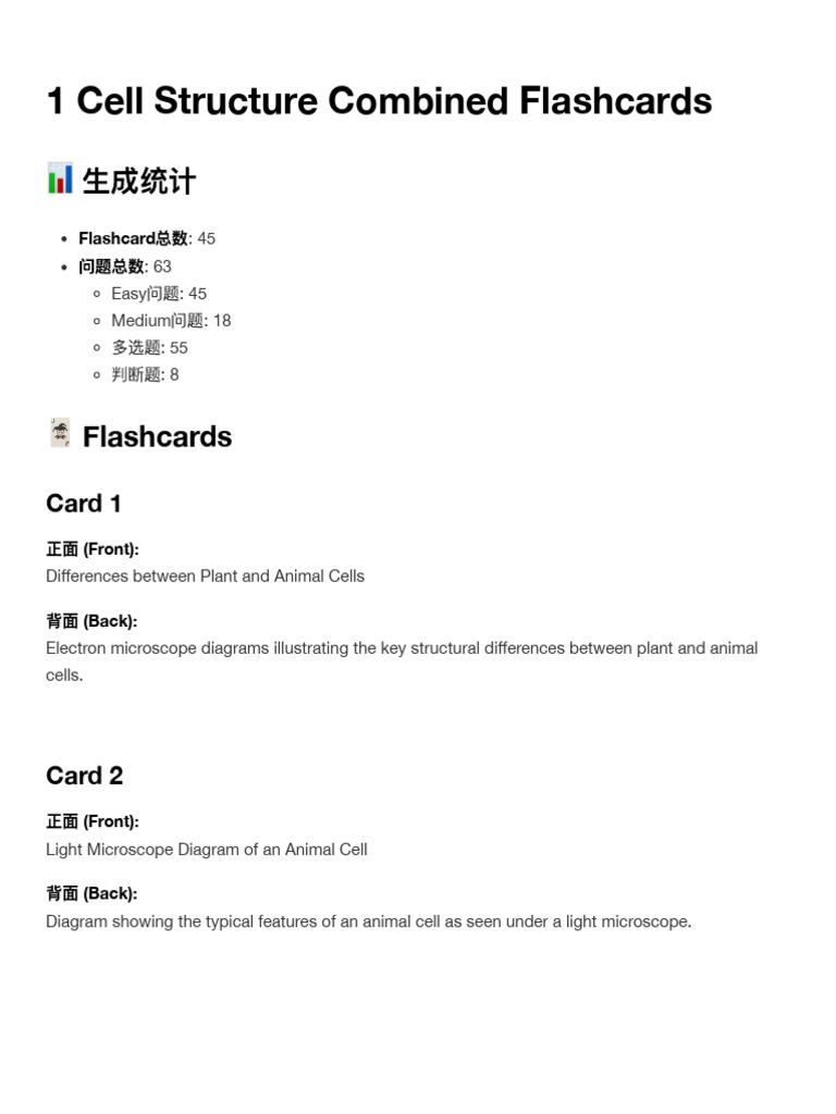 1 Cell Structure Combined Flashcards | PDF | Endoplasmic Reticulum ...