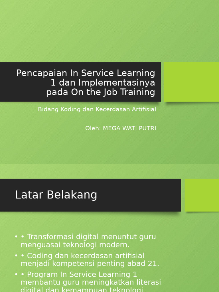 Pencapaian ISL1 Dan OJT Koding AI | PDF