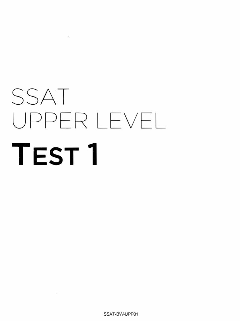 SSAT-BW-UPP01 Math | PDF