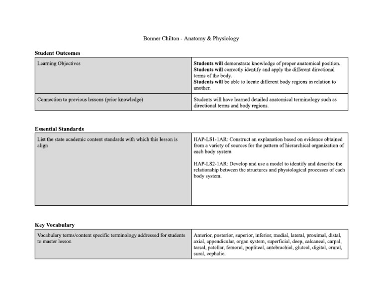 Unit 1 Lesson Plan | PDF